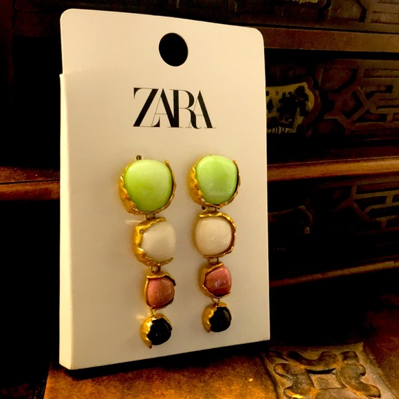 Zara | Jewelry | Zara 4 Stone Drop Earring | Poshmark